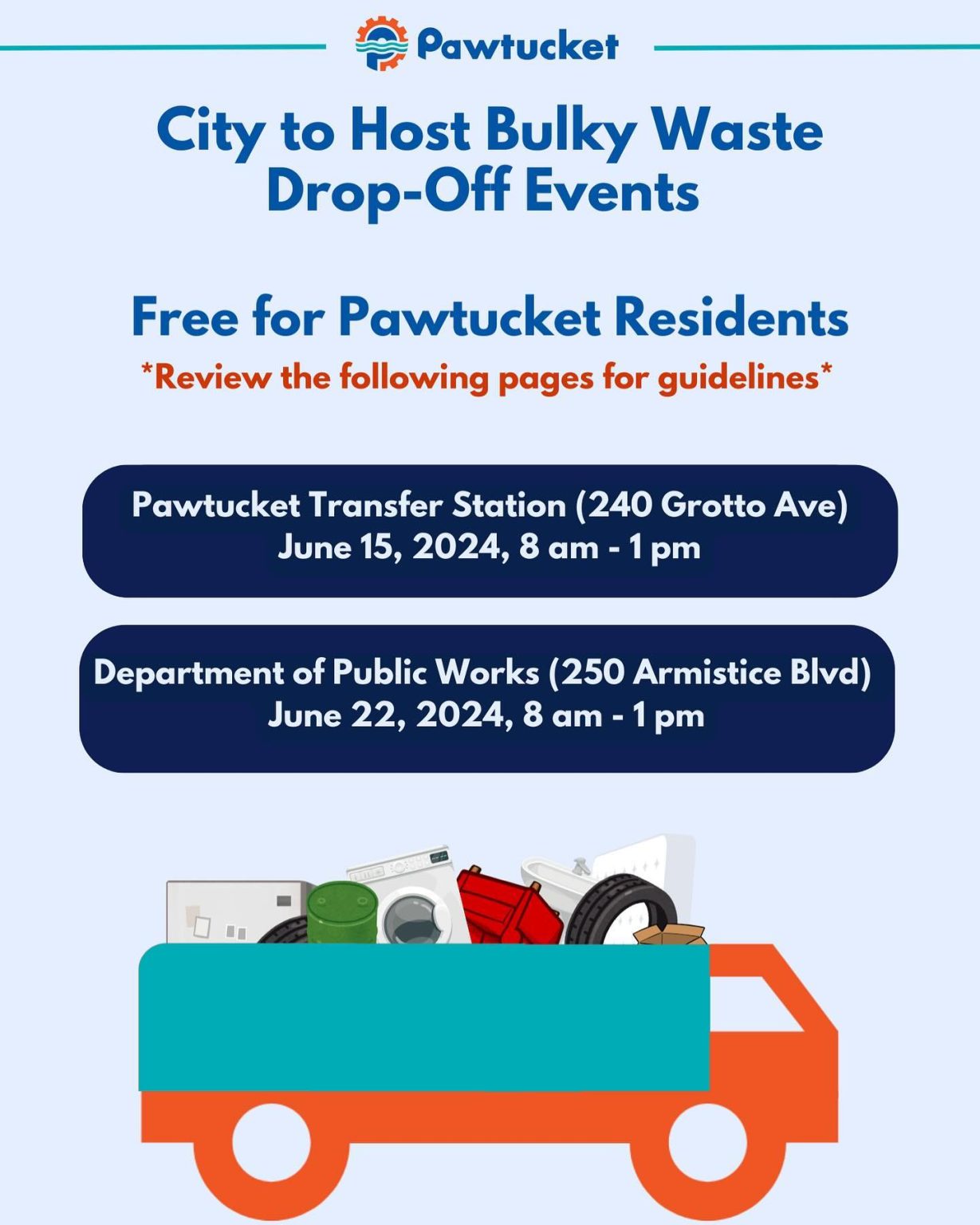 City of Pawtucket to Host Bulky Waste Drop-Off Events Free for ...
